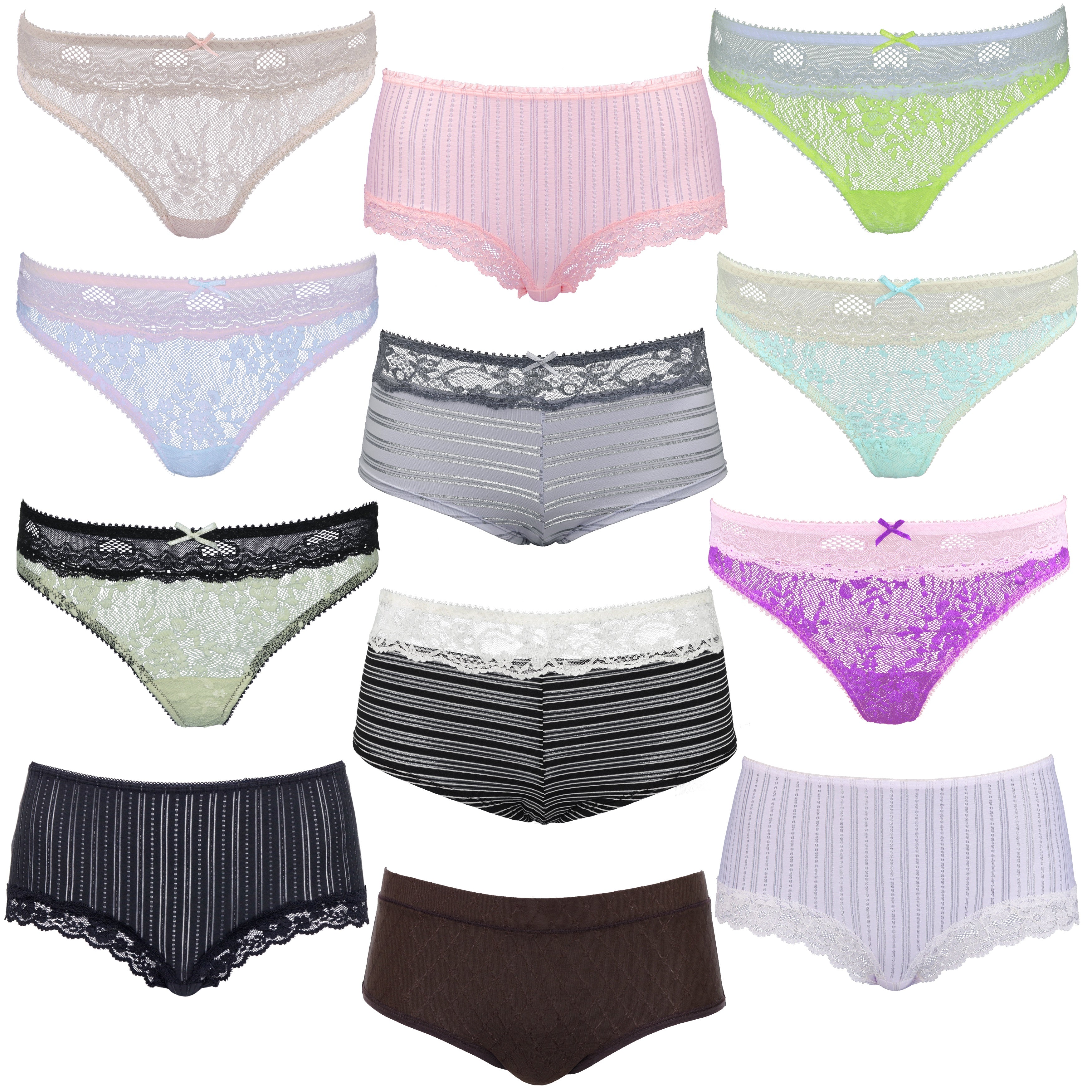 Curve Muse Women's Underwear Random Packs Brief Bikini Boyshort Panties