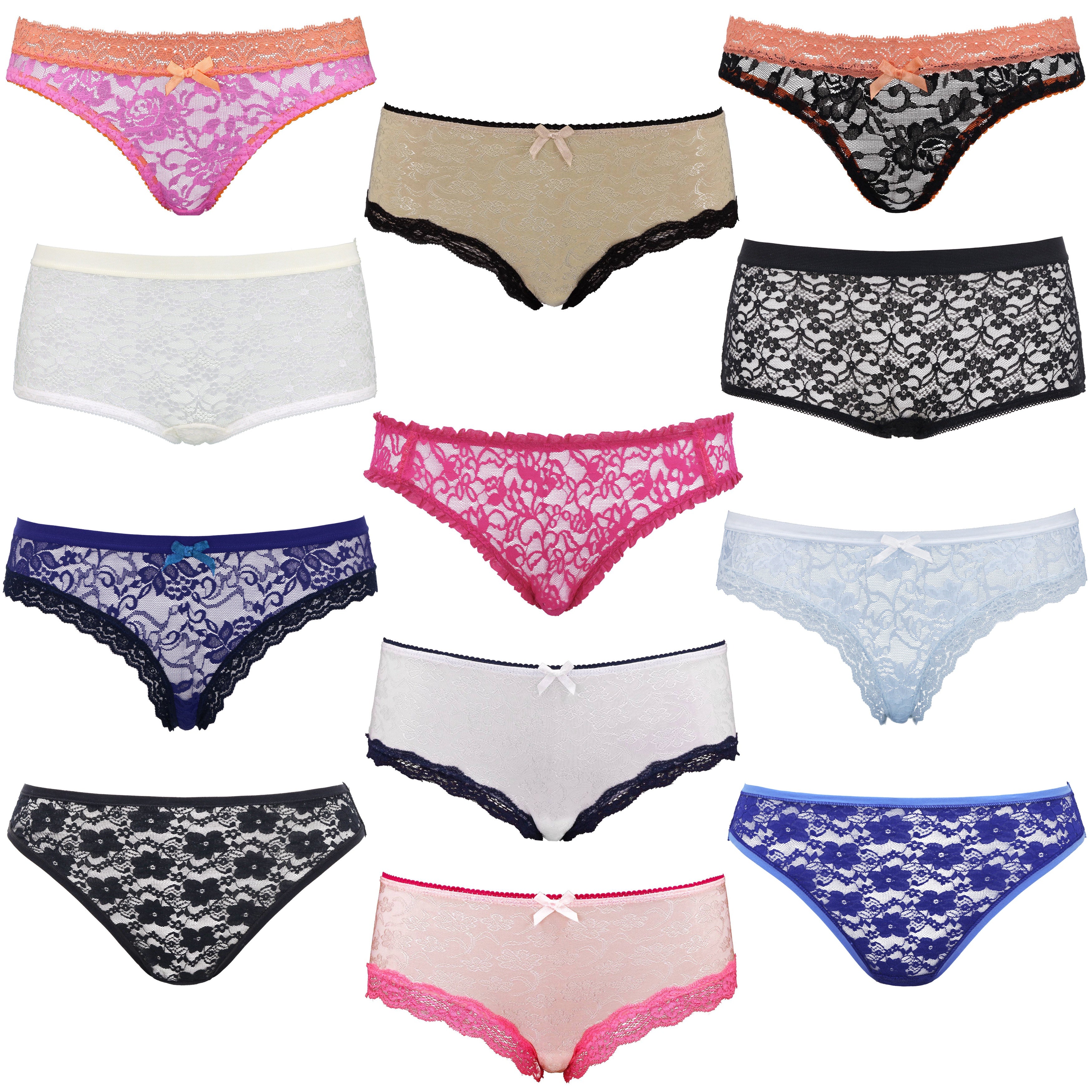 Curve Muse Women's Underwear Random Packs Brief Bikini Boyshort Panties