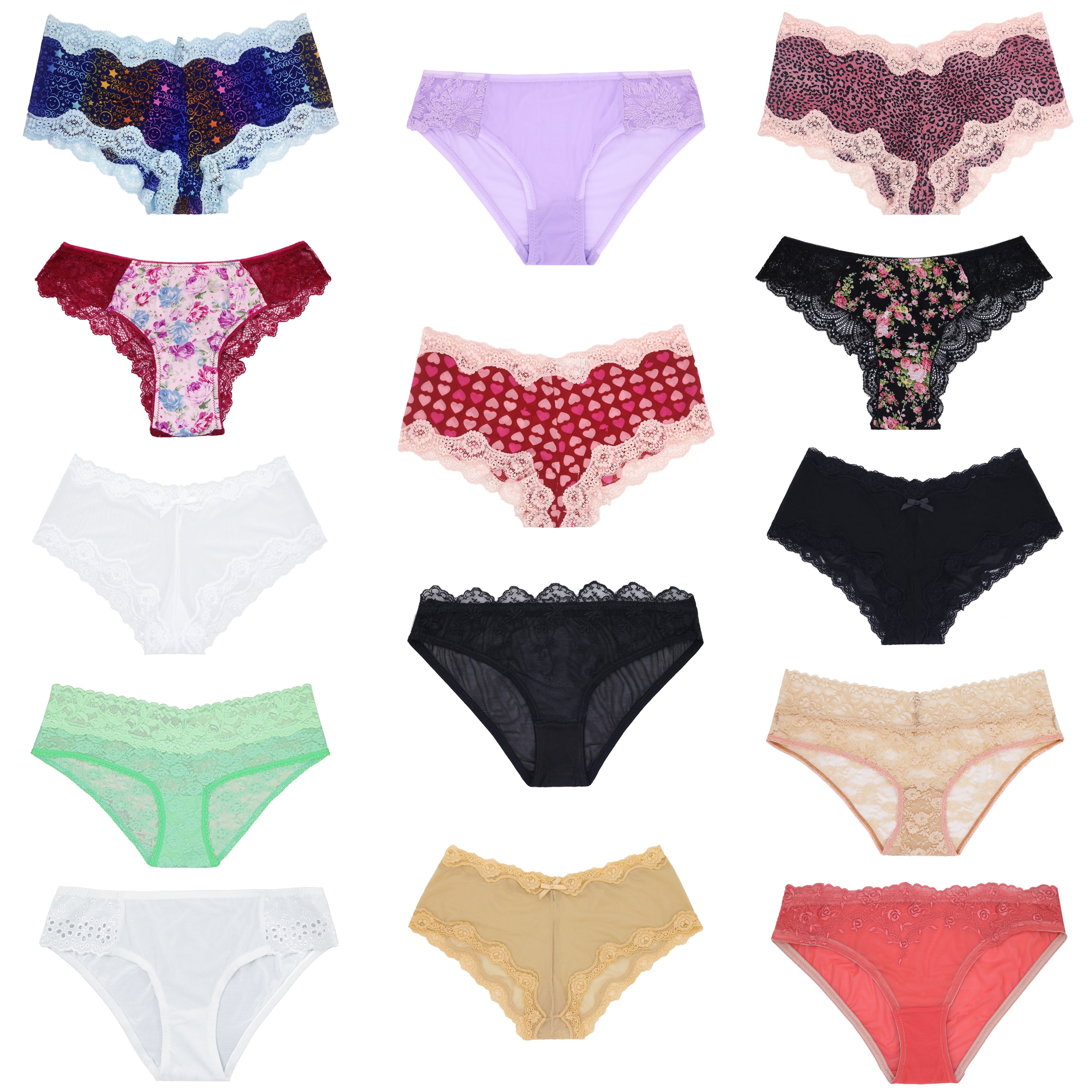 Curve Muse Women's Underwear Random Packs Brief Bikini Boyshort Panties